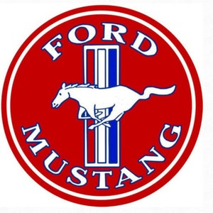 Ford Mustang Red Round Sign - 12" Diameter - Etsy