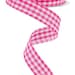 7/8 X 10yd Wired Ribbon-pink/white Gingham Check-rg07048aj-wreaths ...