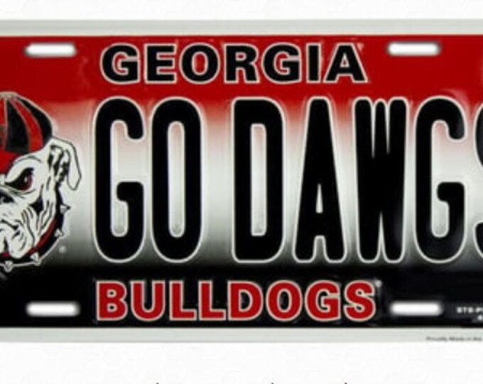 Georgia Go Dawgs Bulldogs License Plate Officially Licensed 12"x 6 ...