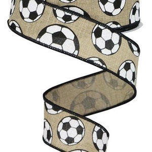 1.5" X 10yd Wired Ribbon-glitter Soccer Ball/royal-rga115701-sports ...