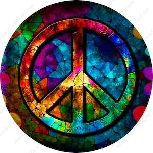 Colorful Tie Dye Peace Symbol Wreath Sign-multi Color-everyday ...