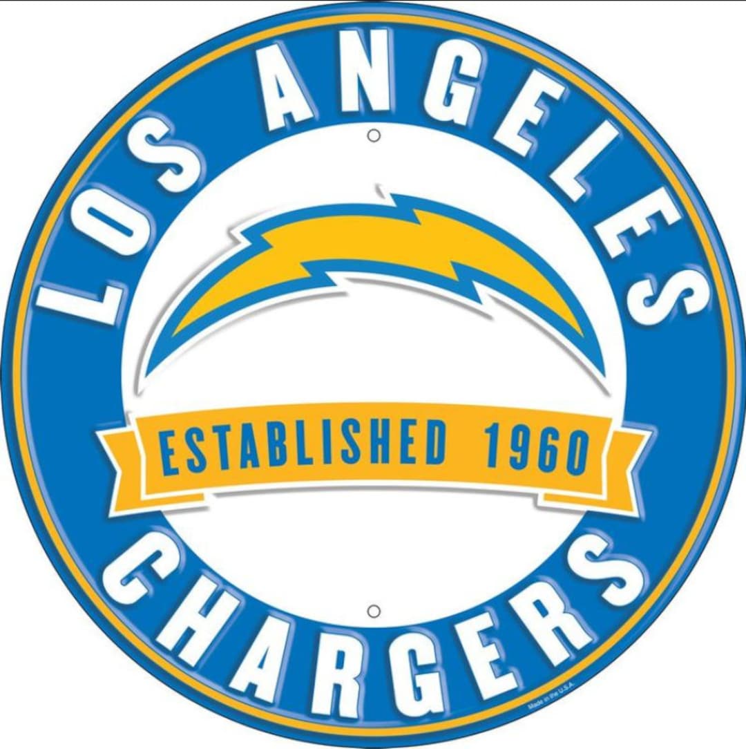 12" Diameter Los Angeles Chargers Officially Licensed Pro Football Sign ...