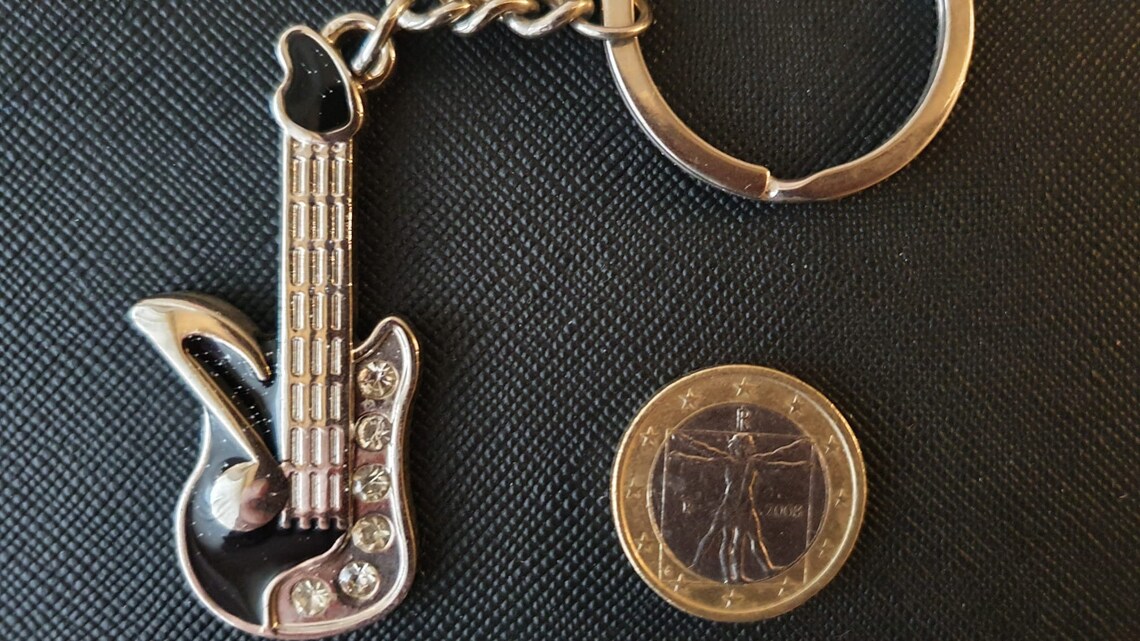 Vintage 1990 Electric Guitar Keychain - Etsy