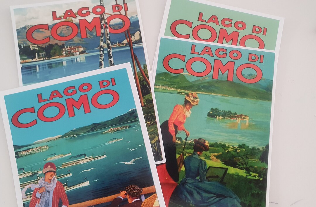 Vintage Style Postcards Lake of Como Lago Di Como Souvenir Cards for ...