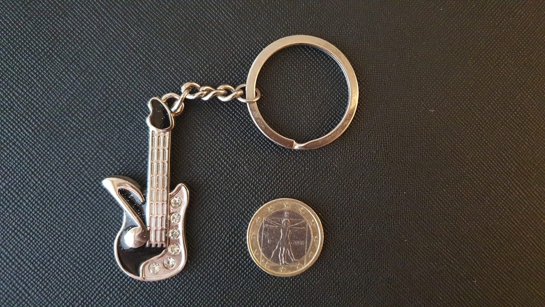Vintage 1990 Electric Guitar Keychain - Etsy