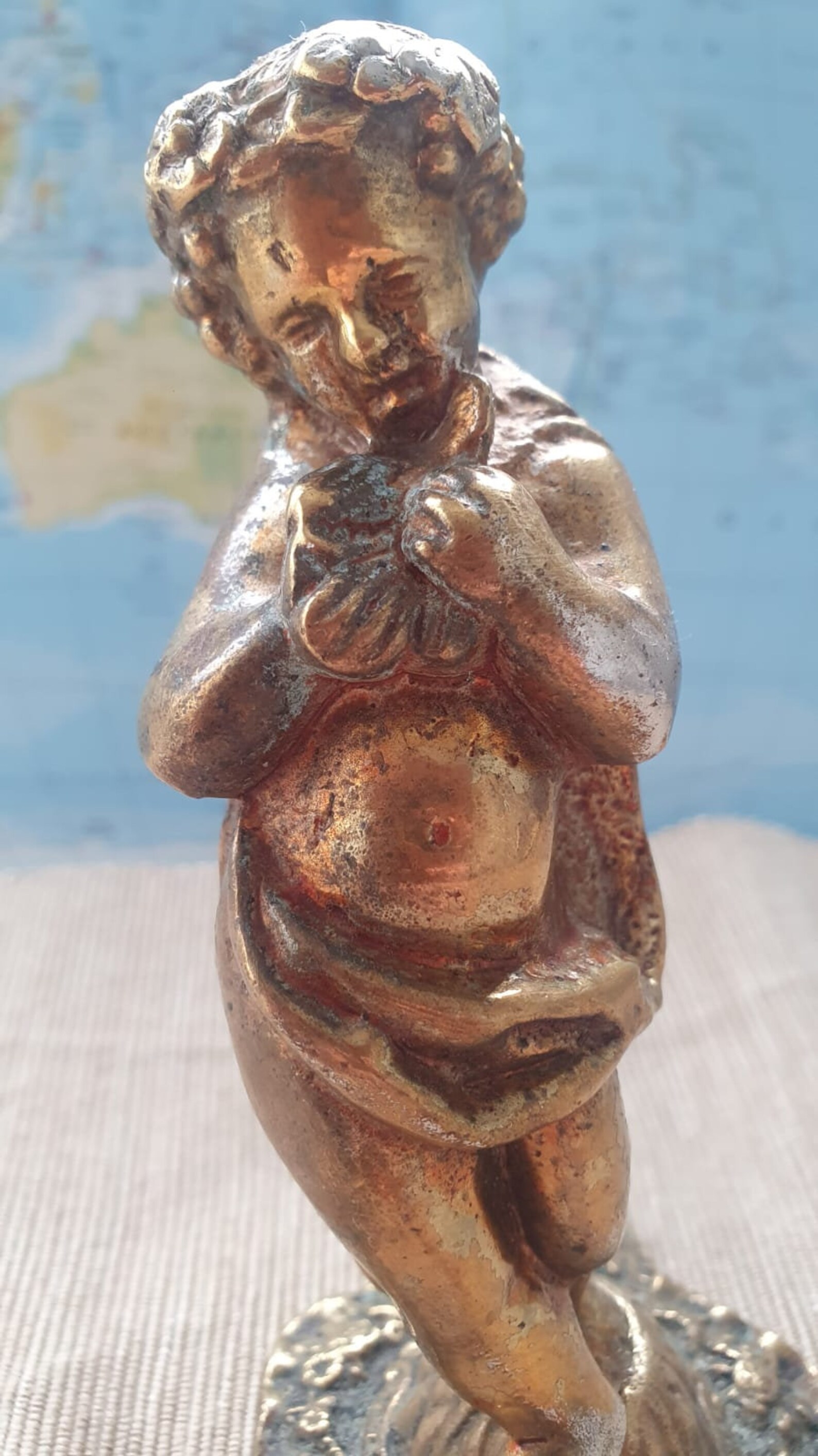 Antique Lebanese Statue Child With Musical Instrument Greek Mythology ...