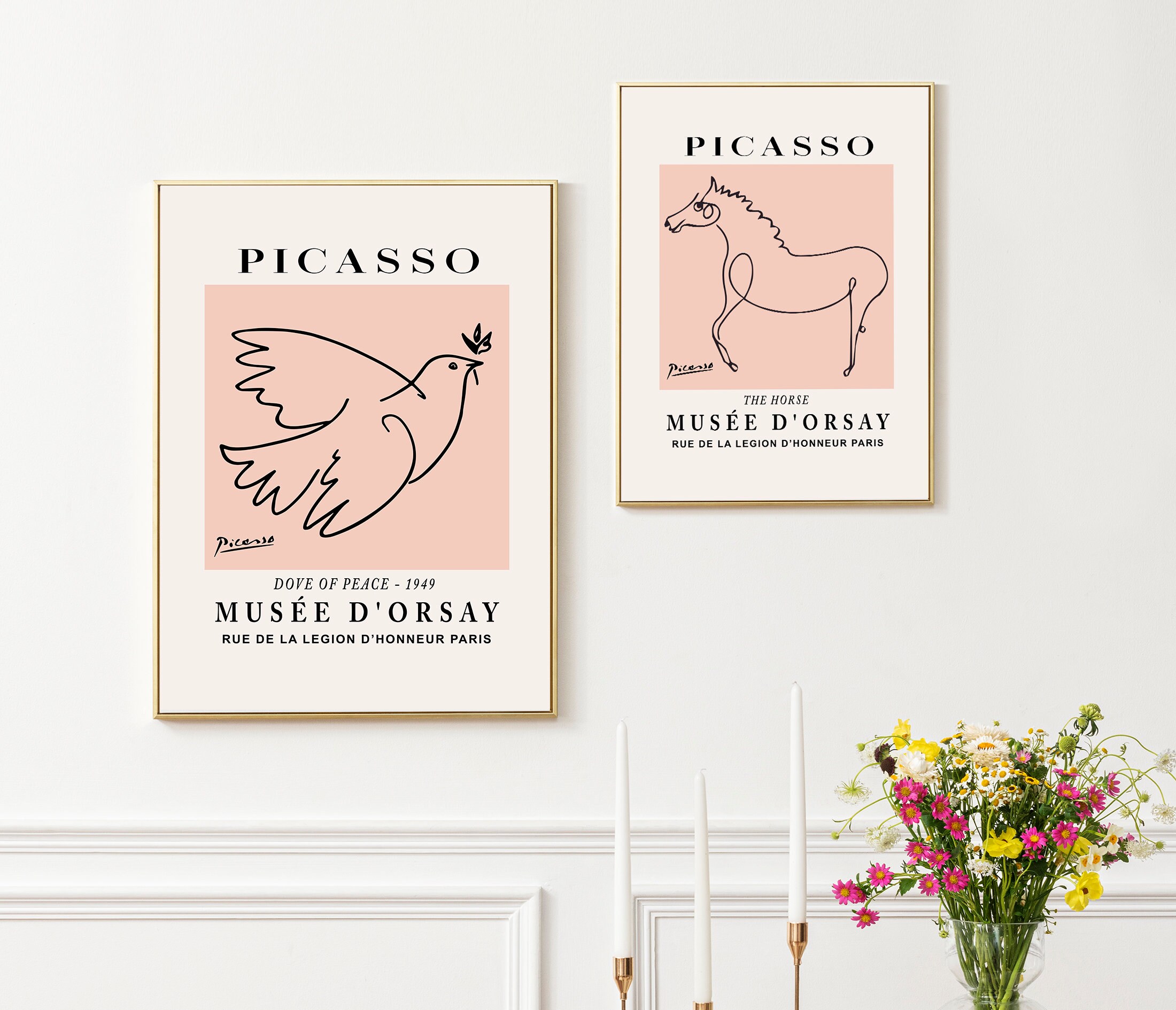 Picasso Print Set of 6, Pablo Picasso Exhibition Poster, Minimalist ...