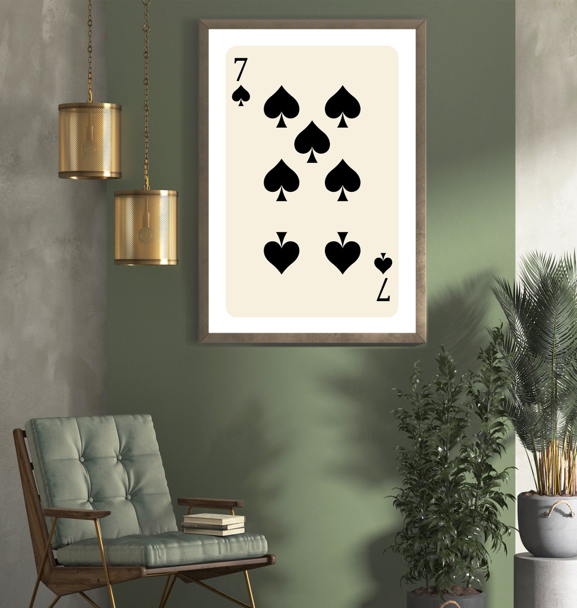 Retro Wall Art Print Set Black Ace Card Poster Funky Art - Etsy