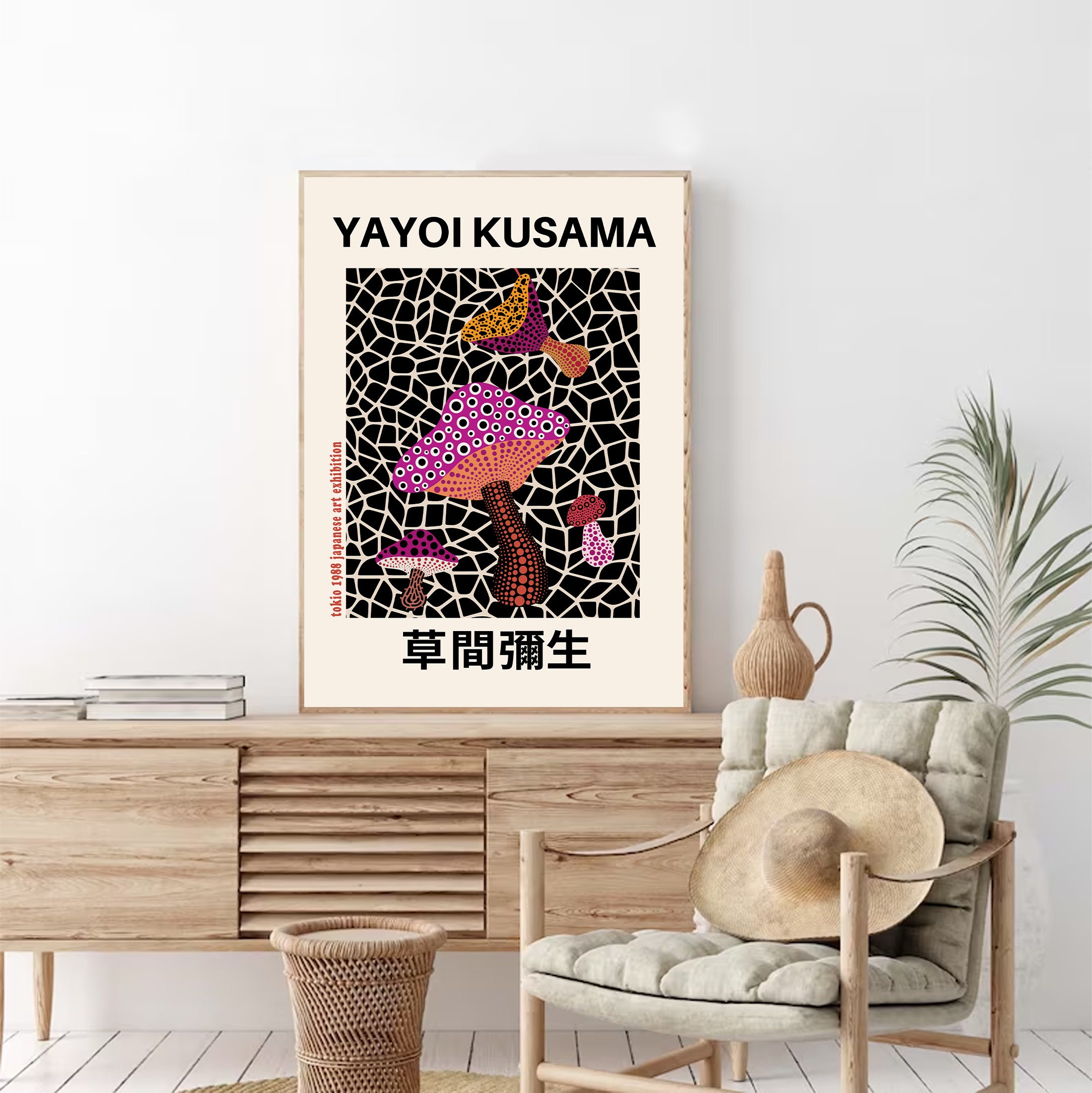 Yayoi Kusama Wall Art, Yayoi Kusama Mushroom Print, Kusama Pumpkin ...