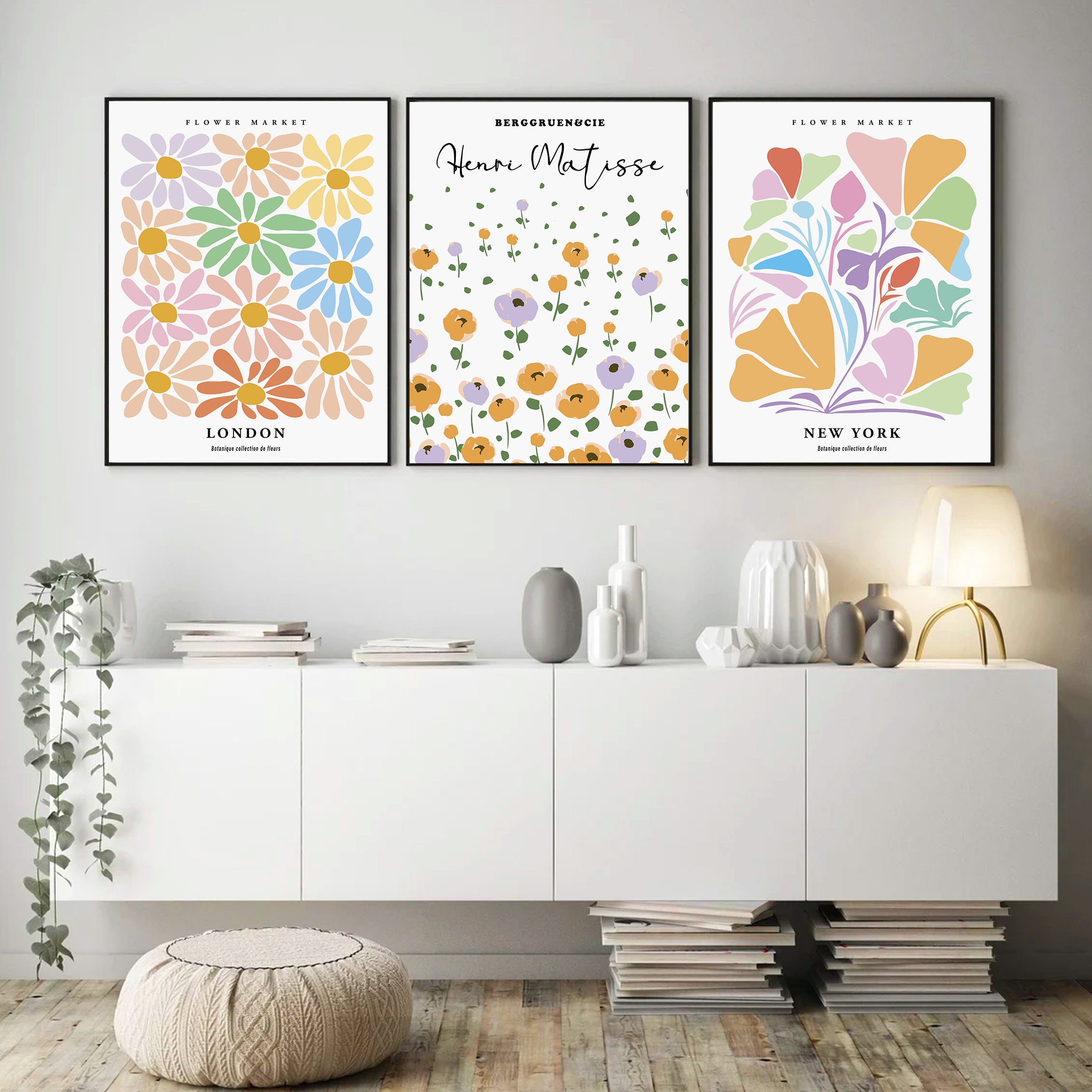 Flower Gallery Wall Set, Matisse Poster, Pastel Wall Decor, Danish ...