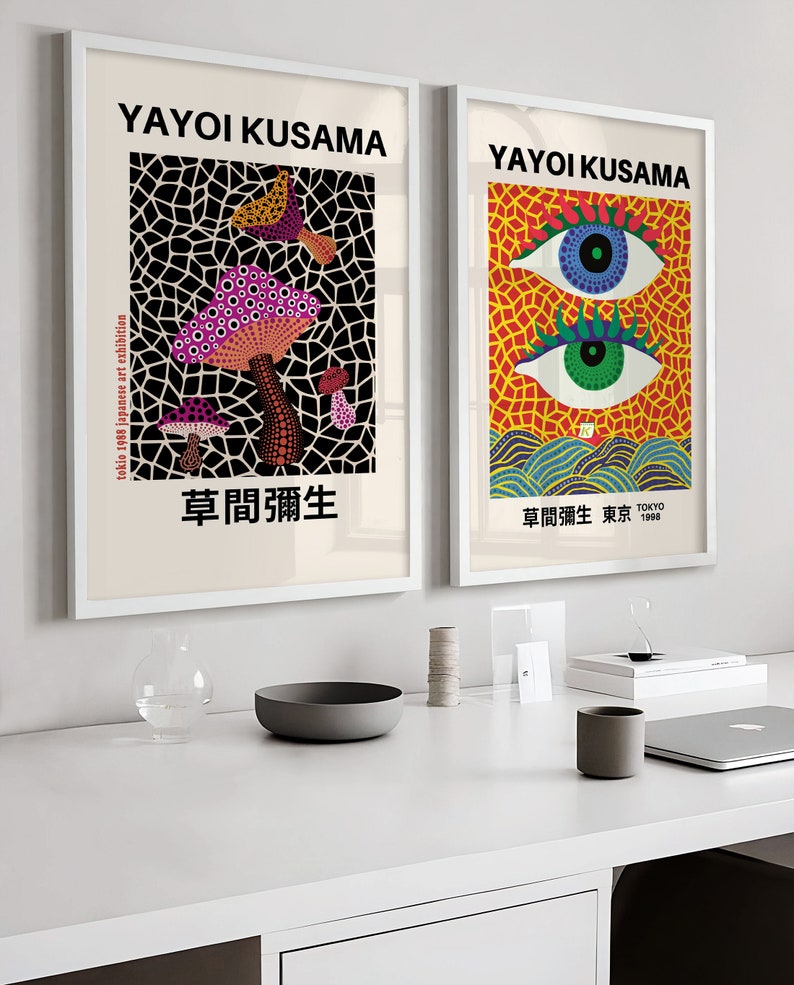 Yayoi Kusama Print Set of 6, Kusama Poster, Trendy Wall Art, Modern ...