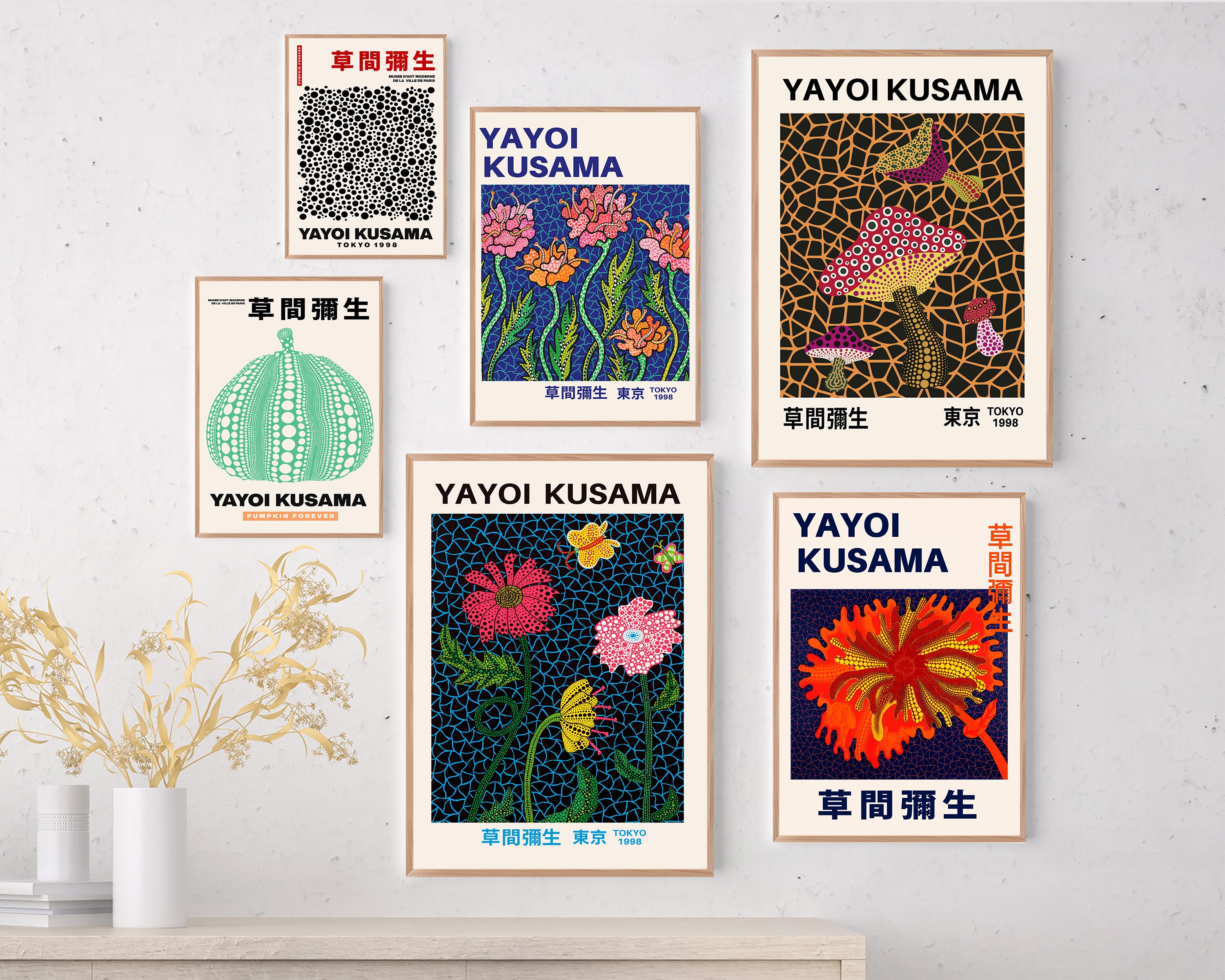 Yayoi Kusama Print Set of 9, Kusama Gallery Wall, Kusama Poster Set ...