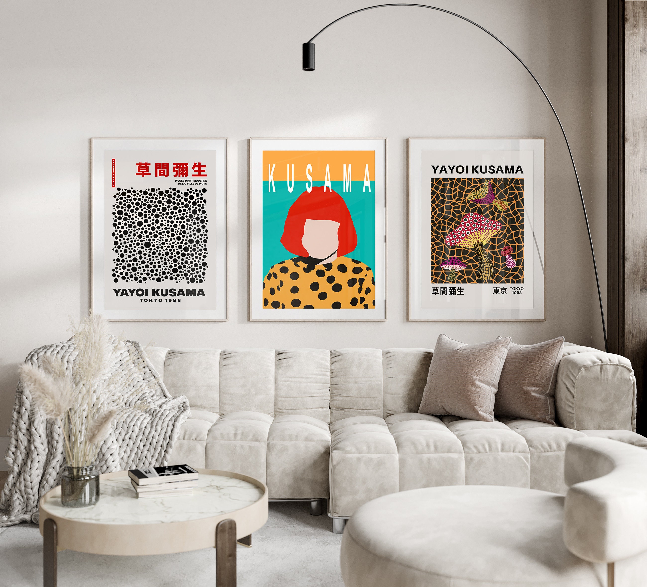 Yayoi Kusama Print Set of 9, Kusama Gallery Wall, Kusama Poster Set ...