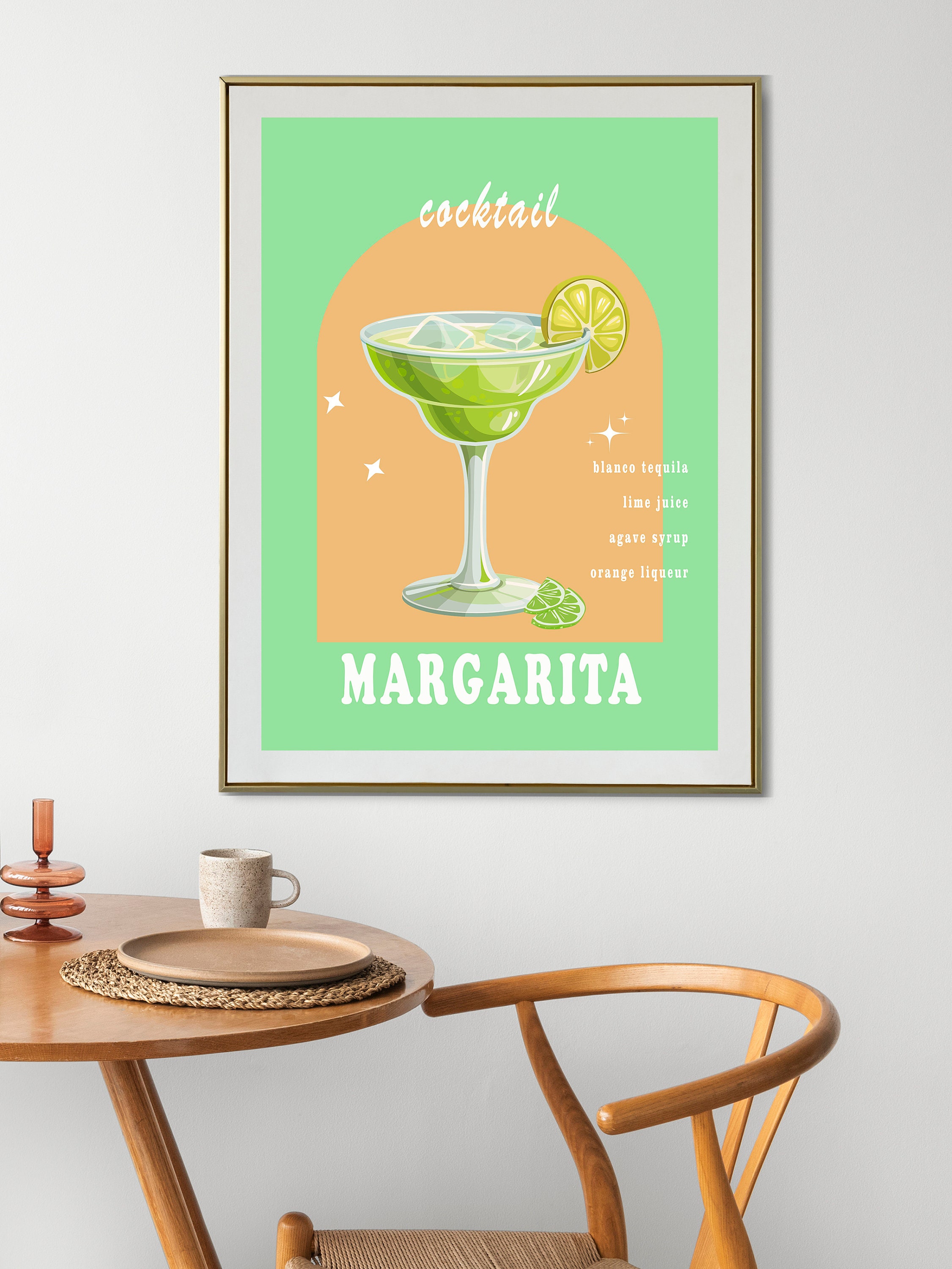 Retro Cocktail Print Set, Kitchen Wall Decor, Alcohol Prints, Drinks ...