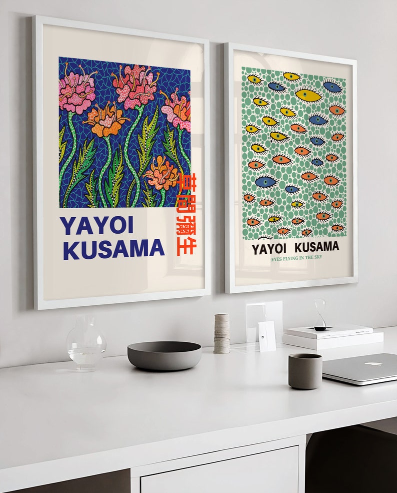 Yayoi Kusama Print Set of 6, Kusama Poster, Trendy Wall Art, Modern ...