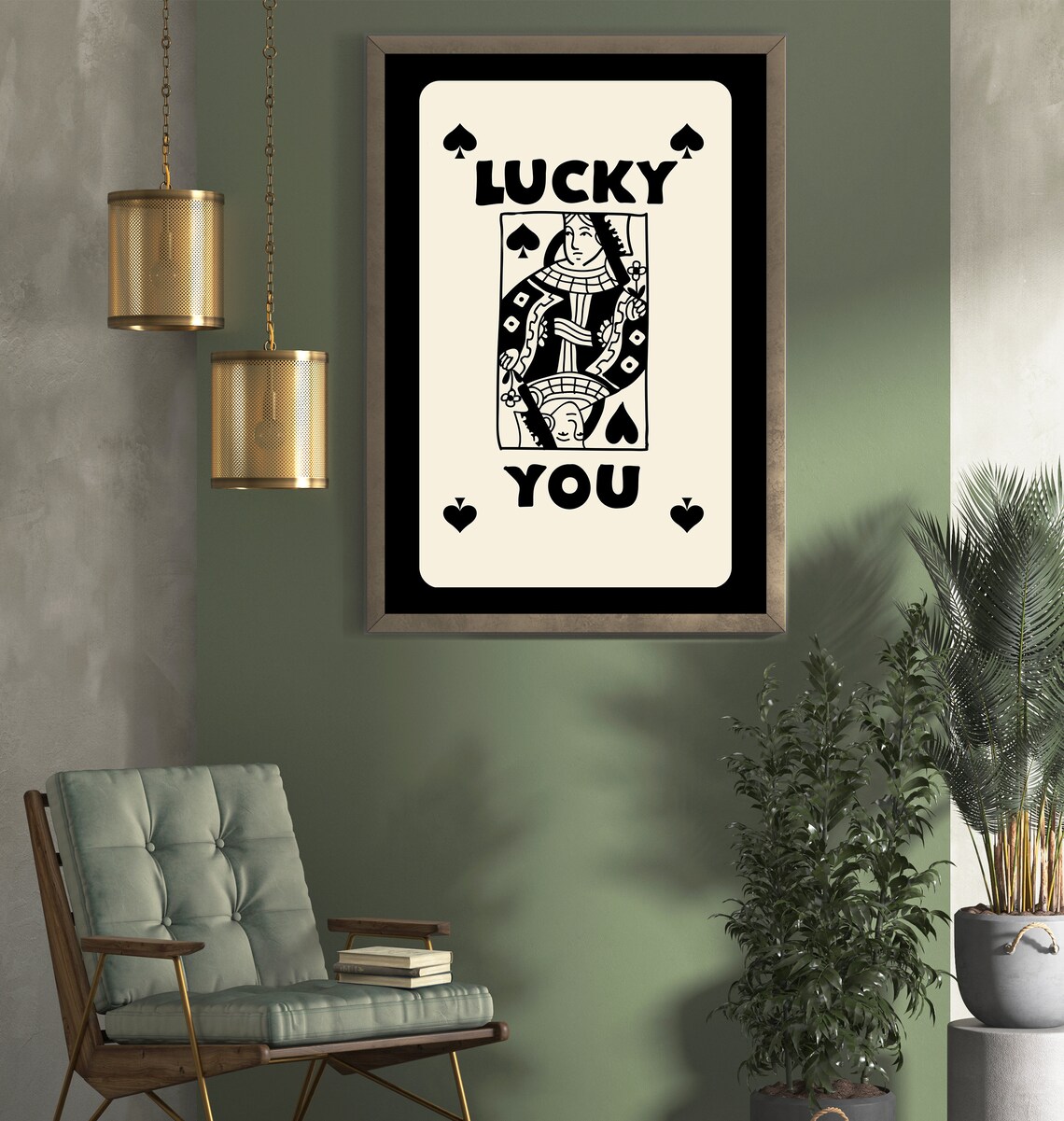 Retro Wall Art Print Set Black Ace Card Poster Funky Art - Etsy