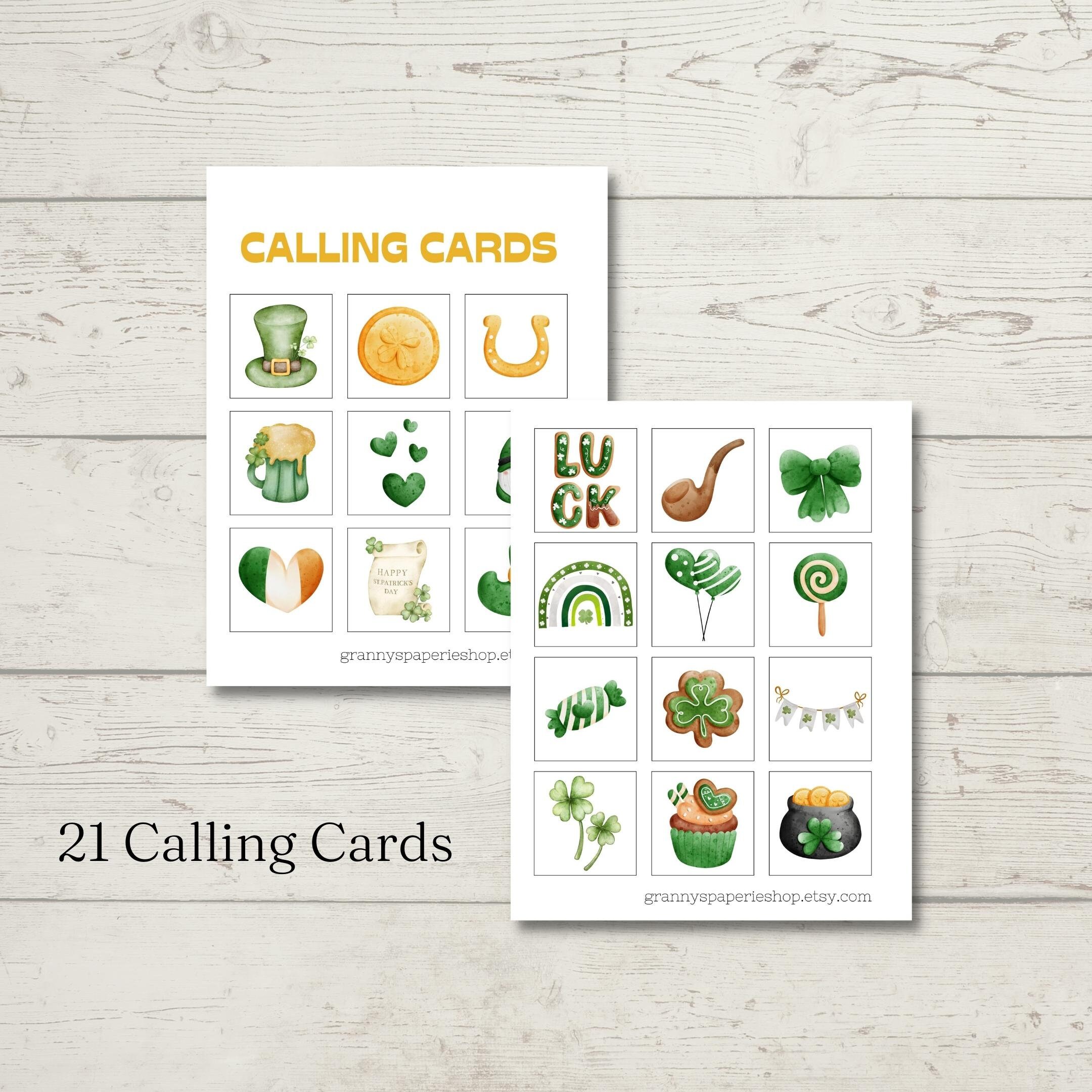 St Patrick's Day Bingo Game, Printable Bingo Cards, Paddy's Day Party ...