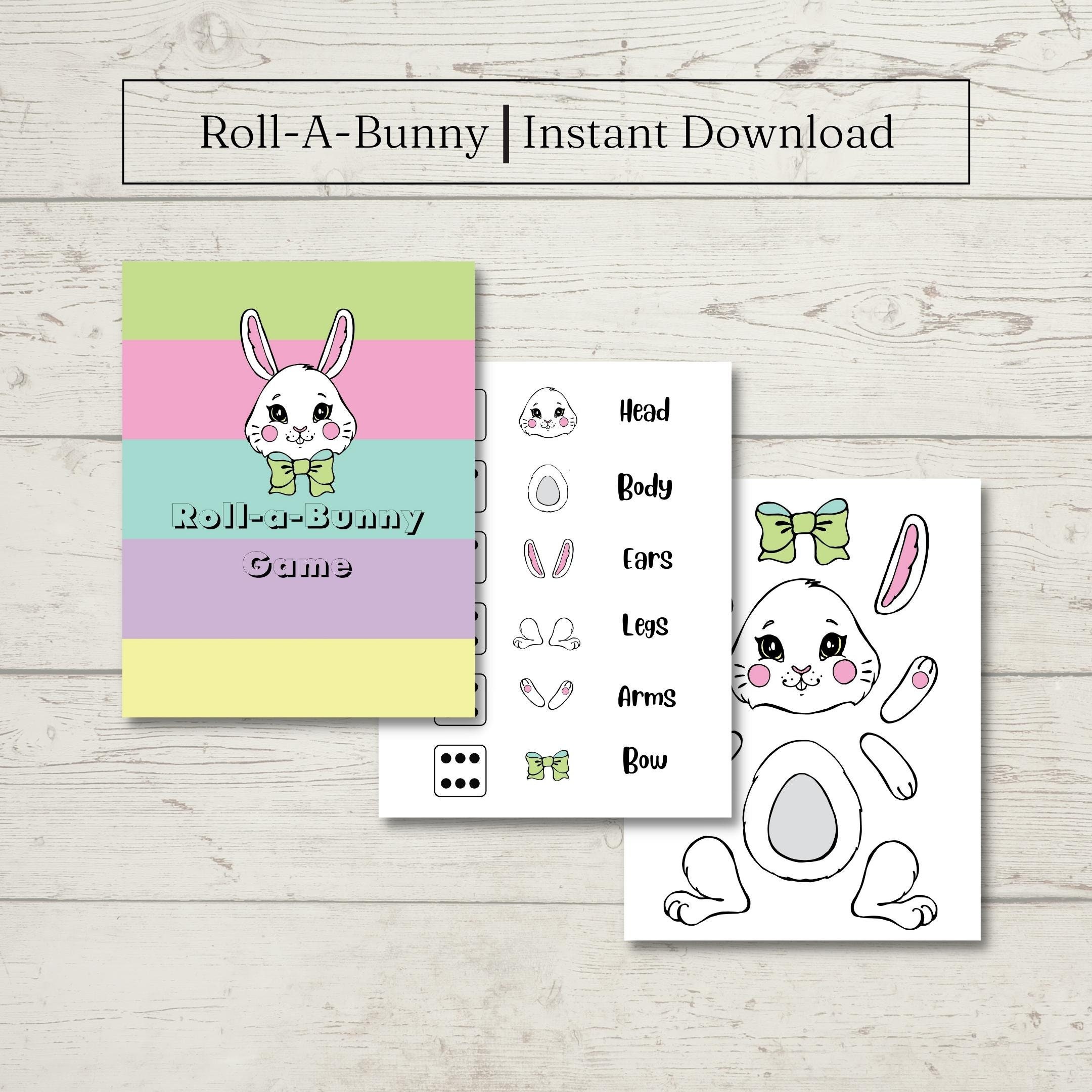 Roll-a-bunny, Easter Dice Game, Easter Bunny Game, Printable Game ...