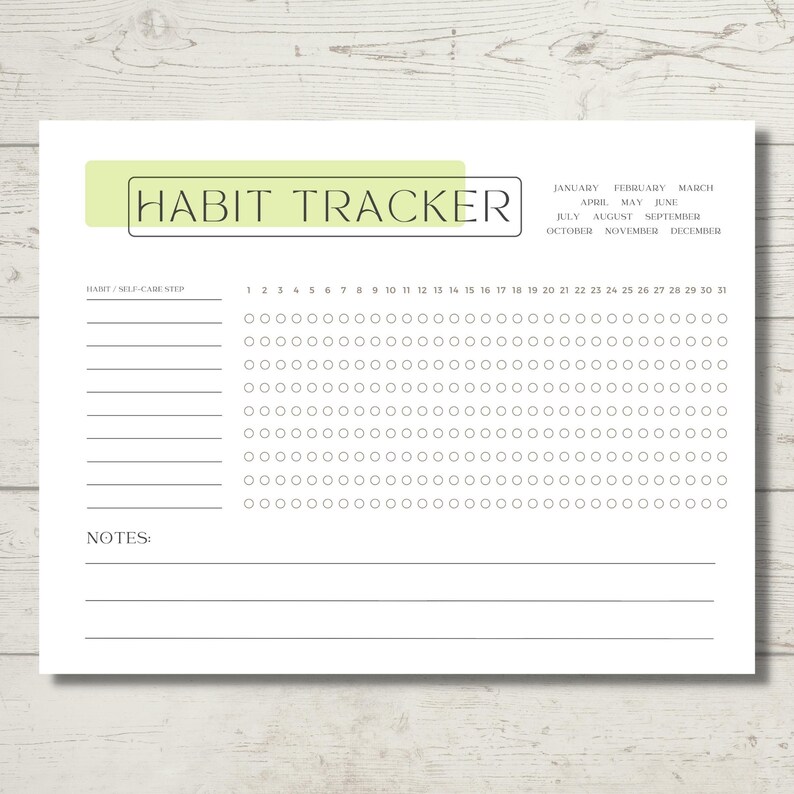 Monthly Habit Tracker, Habit Tracker Template, Routine Tracker, 30 Day ...