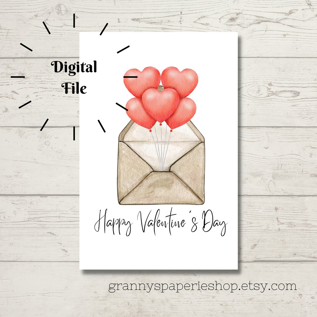 Valentine's Card| Digital Download| Printable Card| Digital Valentine's ...