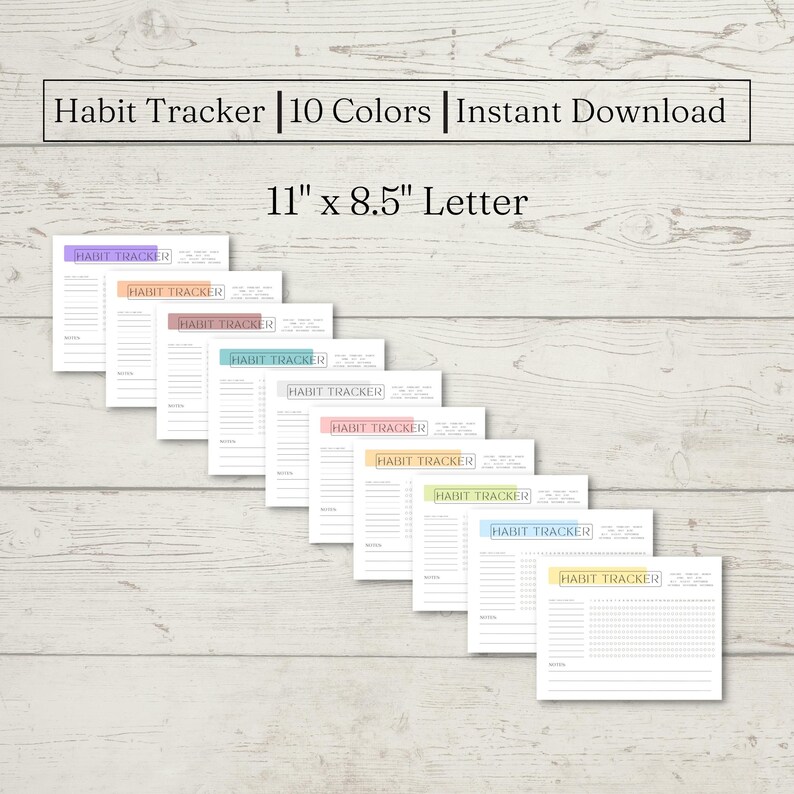 Monthly Habit Tracker, Habit Tracker Template, Routine Tracker, 30 Day ...