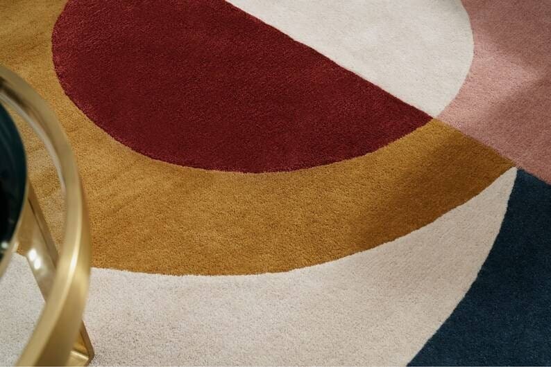 Hand Tufted Rug for Living Room Designer Round Shape Tuft - Etsy