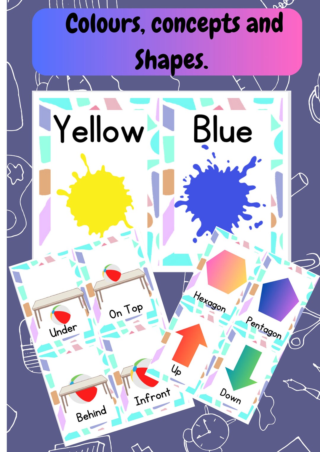 Bundle Flashcards Alphabet Numbers 1-10shapes Colors and - Etsy