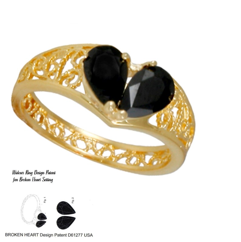 BROKEN HEART RING Designed by a Widow Gold Over Sterling Silver - Etsy