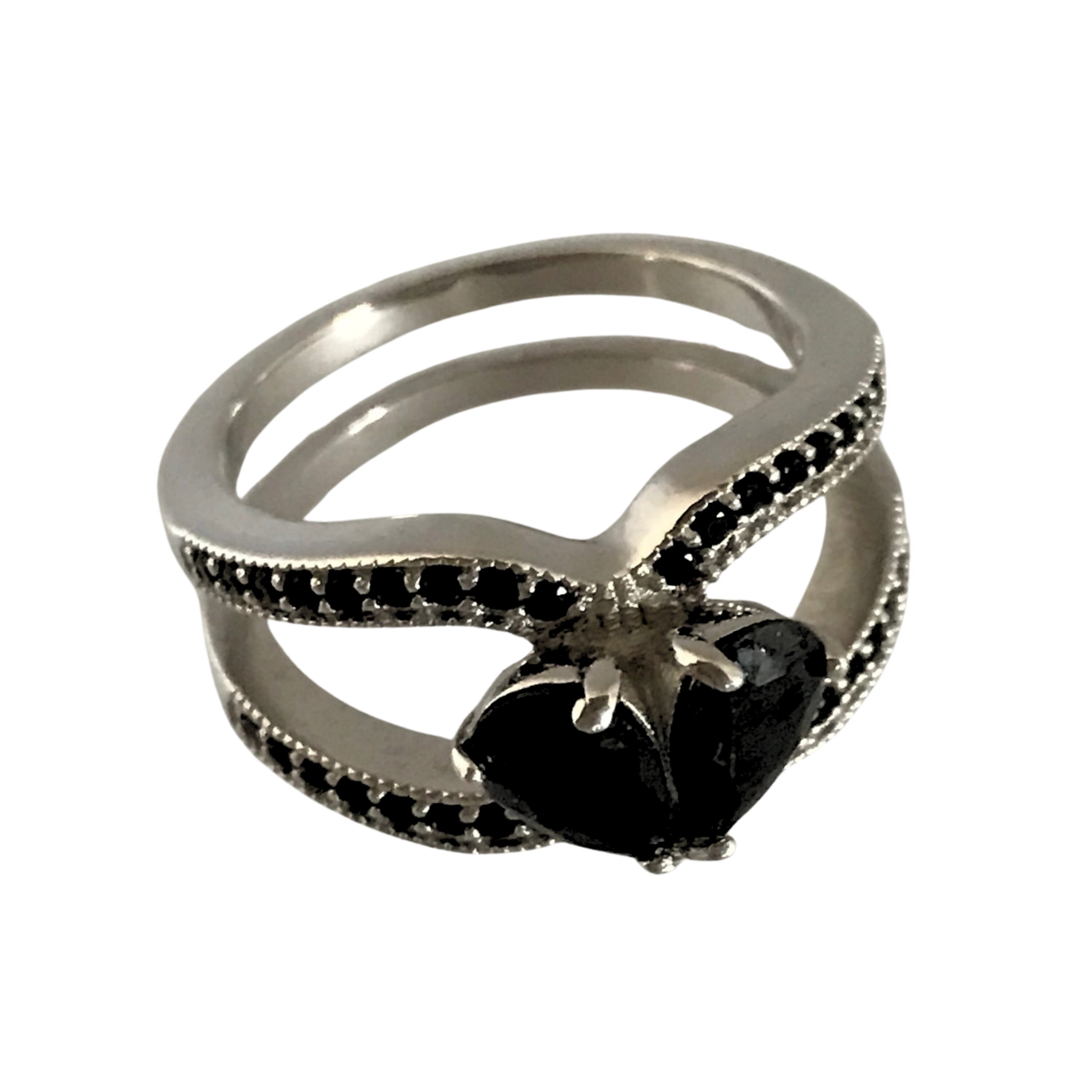 Sterling Silver Grief Ring: Black Heart, UNBROKEN Design - Etsy