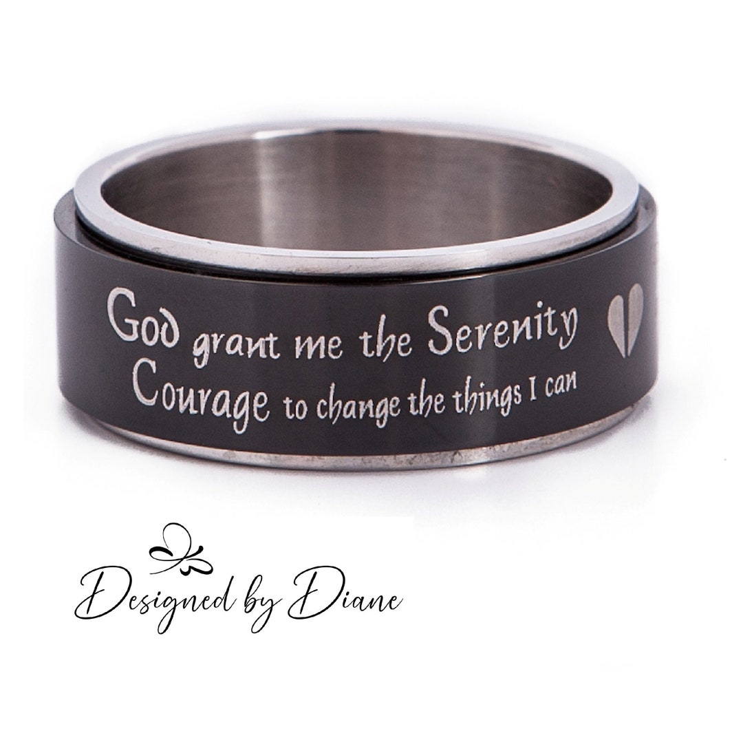 SERENITY PRAYER SPINNER Ring Stainless Steel Prayer Wheel Sizes 5-14 - Etsy