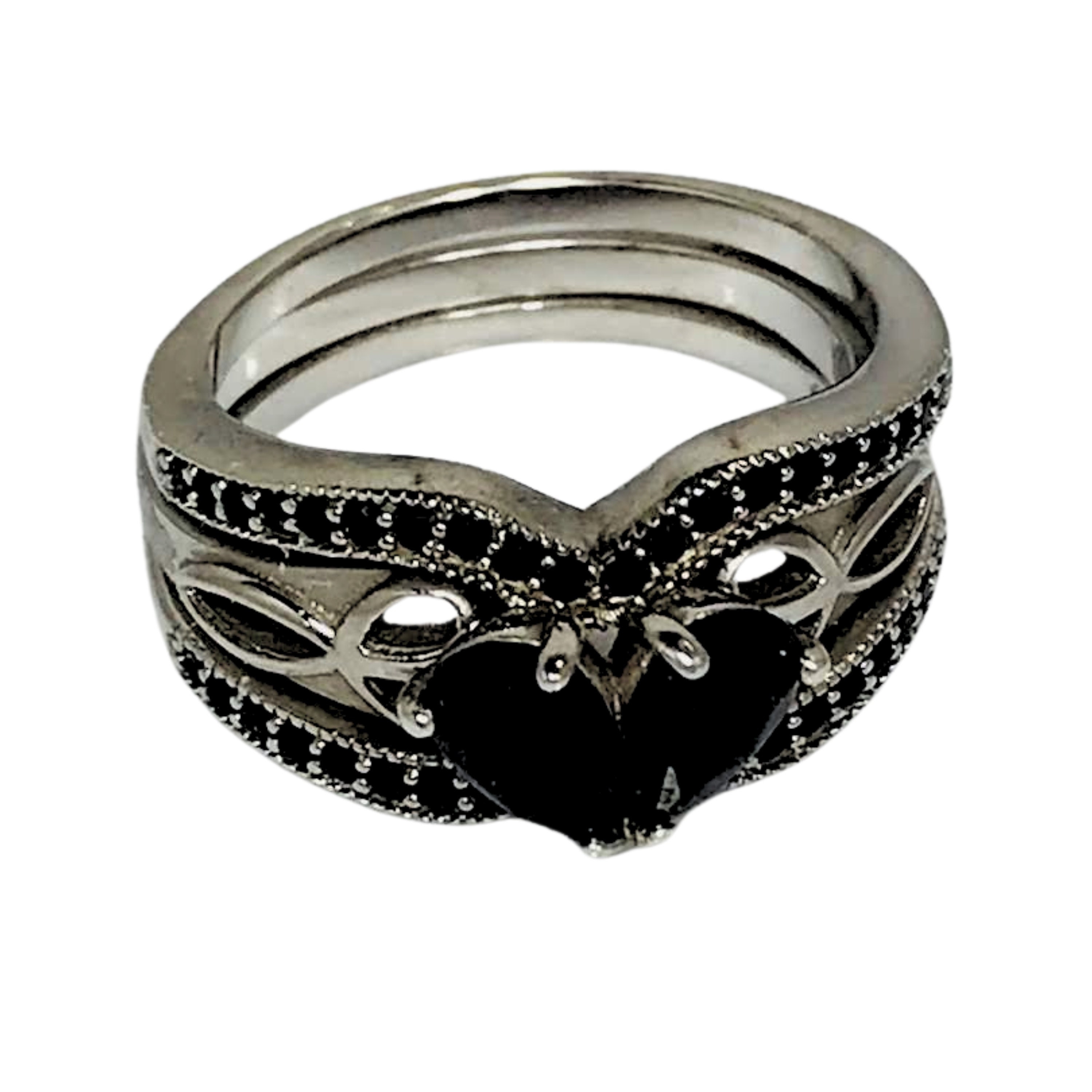 Sterling Silver Grief Ring: Black Heart, UNBROKEN Design - Etsy