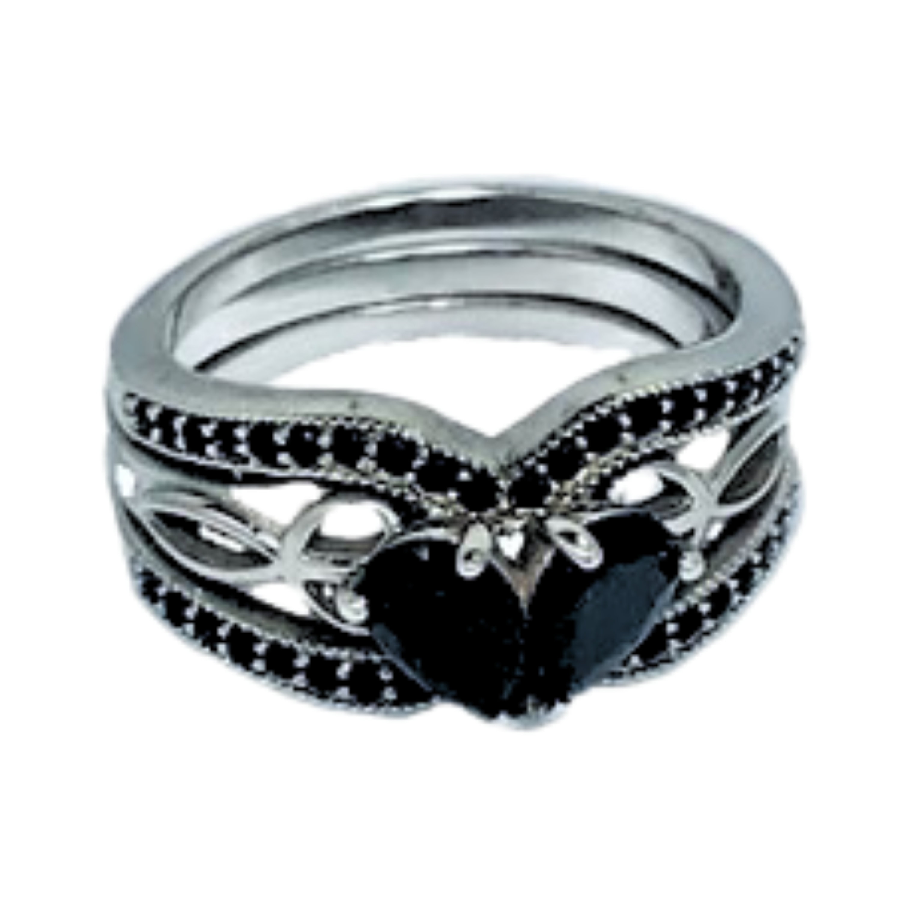Sterling Silver Grief Ring: Black Heart, UNBROKEN Design - Etsy