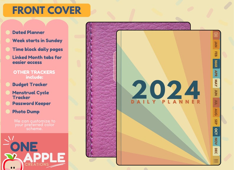 2024 Digital Planner With Timeblock Daily Pages - Etsy