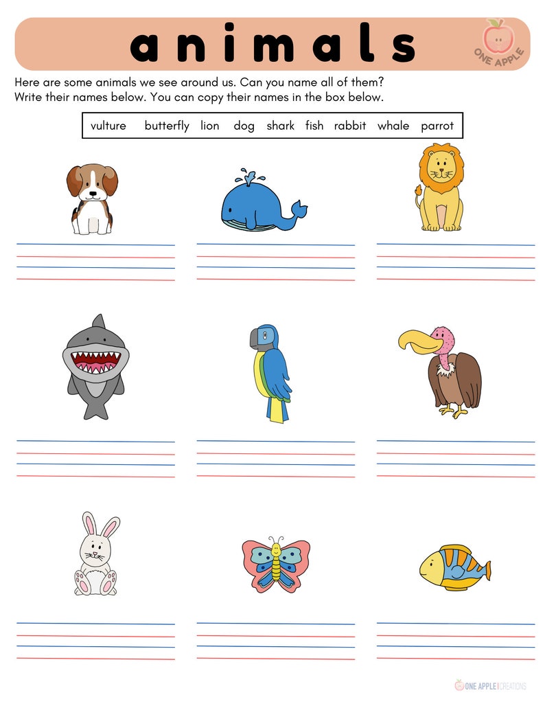 Printable Animal Activity Book for Preschoolers Digital Download Fun ...