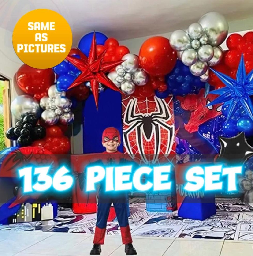 Spiderman Balloon Garland Arch for Kids Spiderman Birthday Party ...