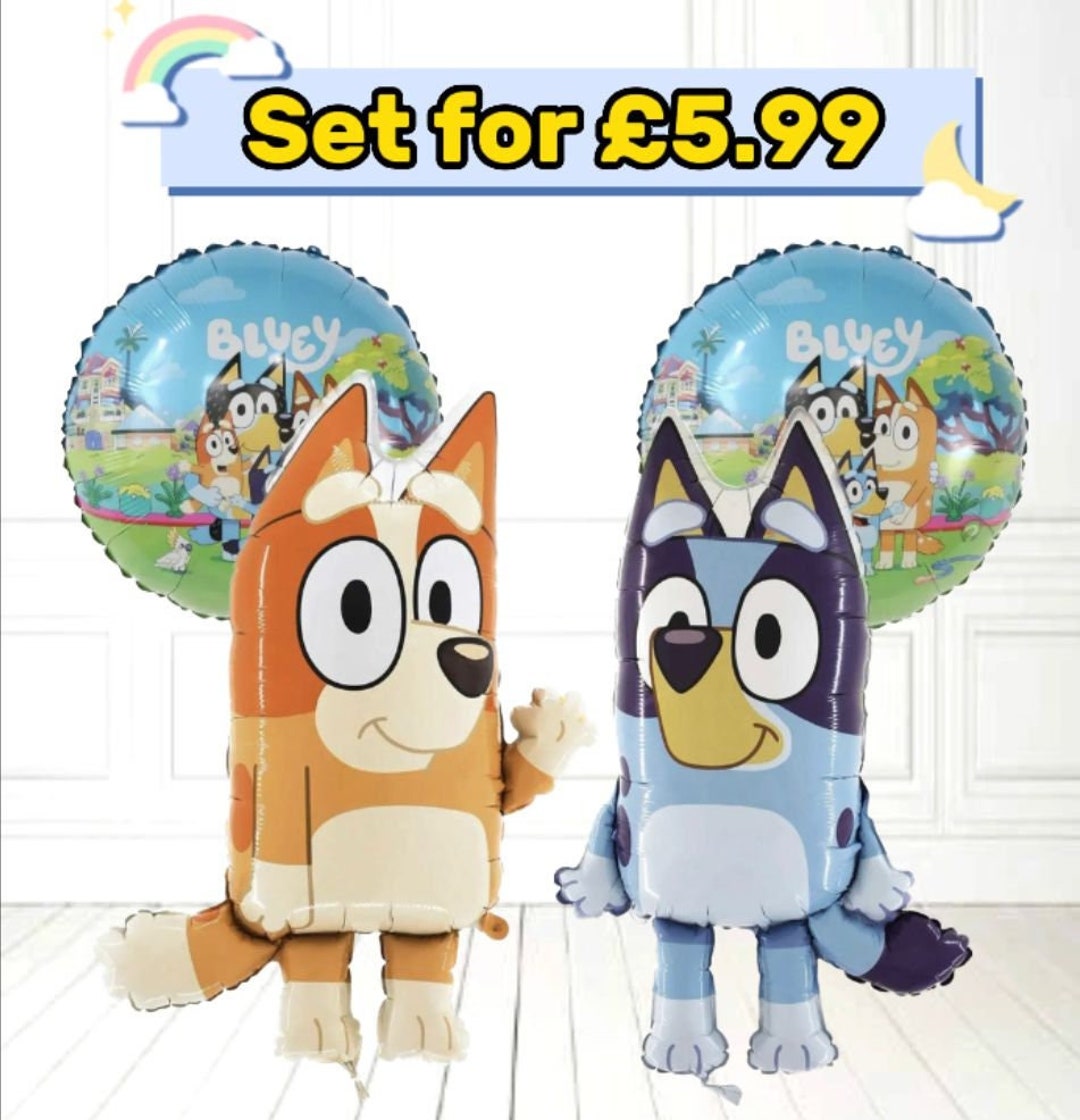 Bluey Party Bingo Bluey Balloon Birthday Decorations Foil Balloons Blue ...