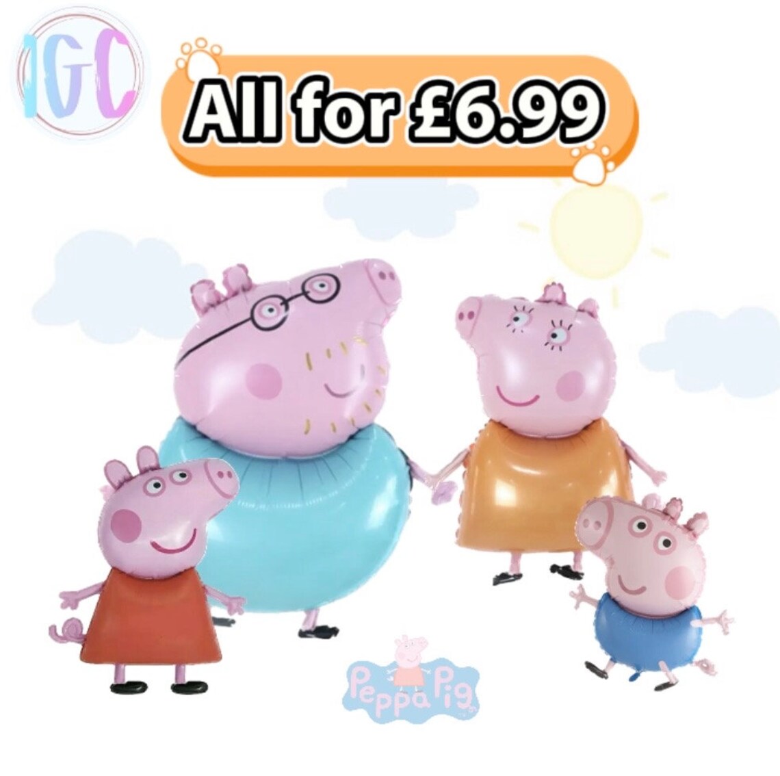 Peppa Pig Balloons Set Mommy Pig Daddy Pig George Birthday - Etsy UK