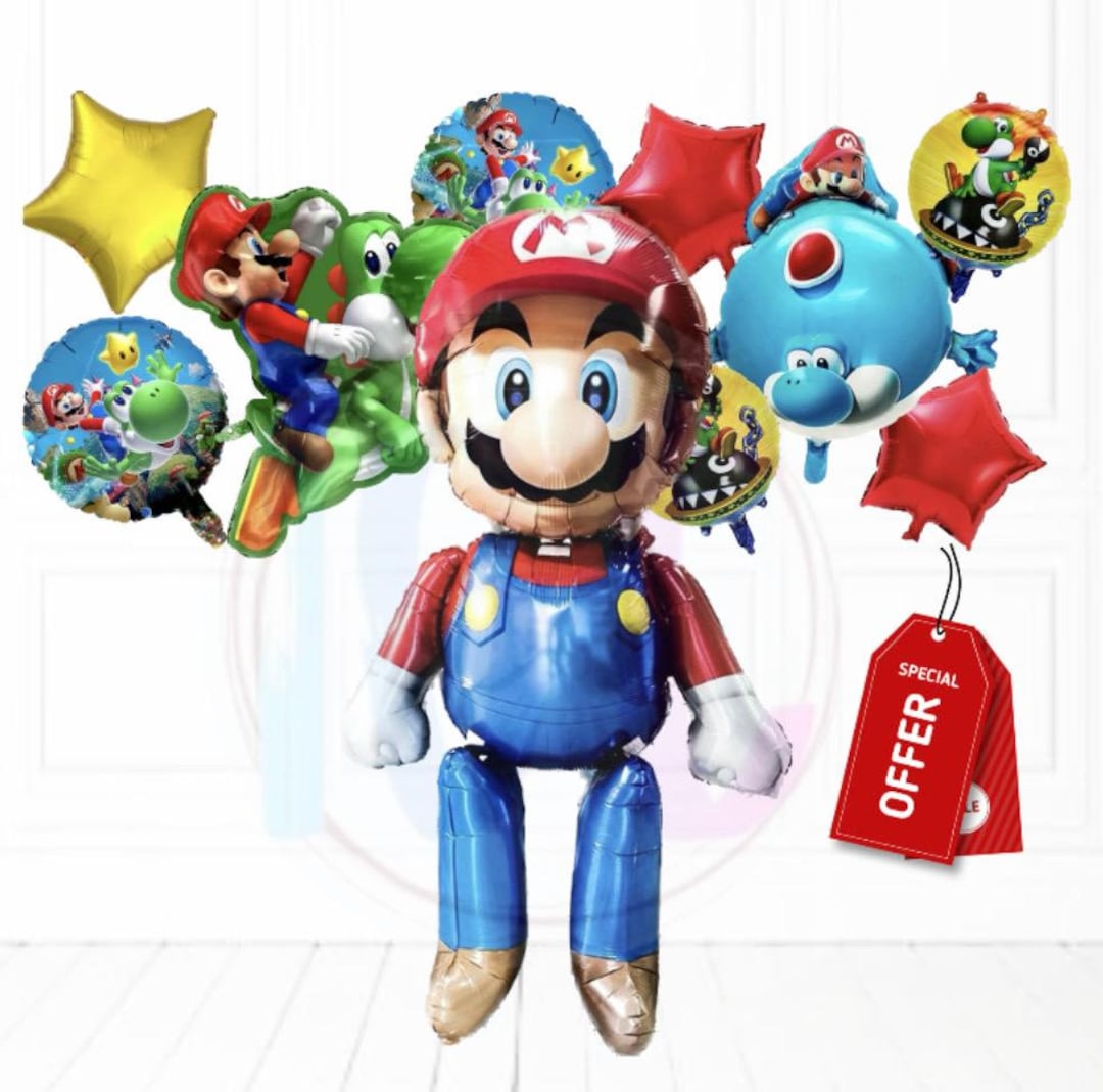 Mario Birthday Party Balloons Birthday Party Supermario Kids Party ...