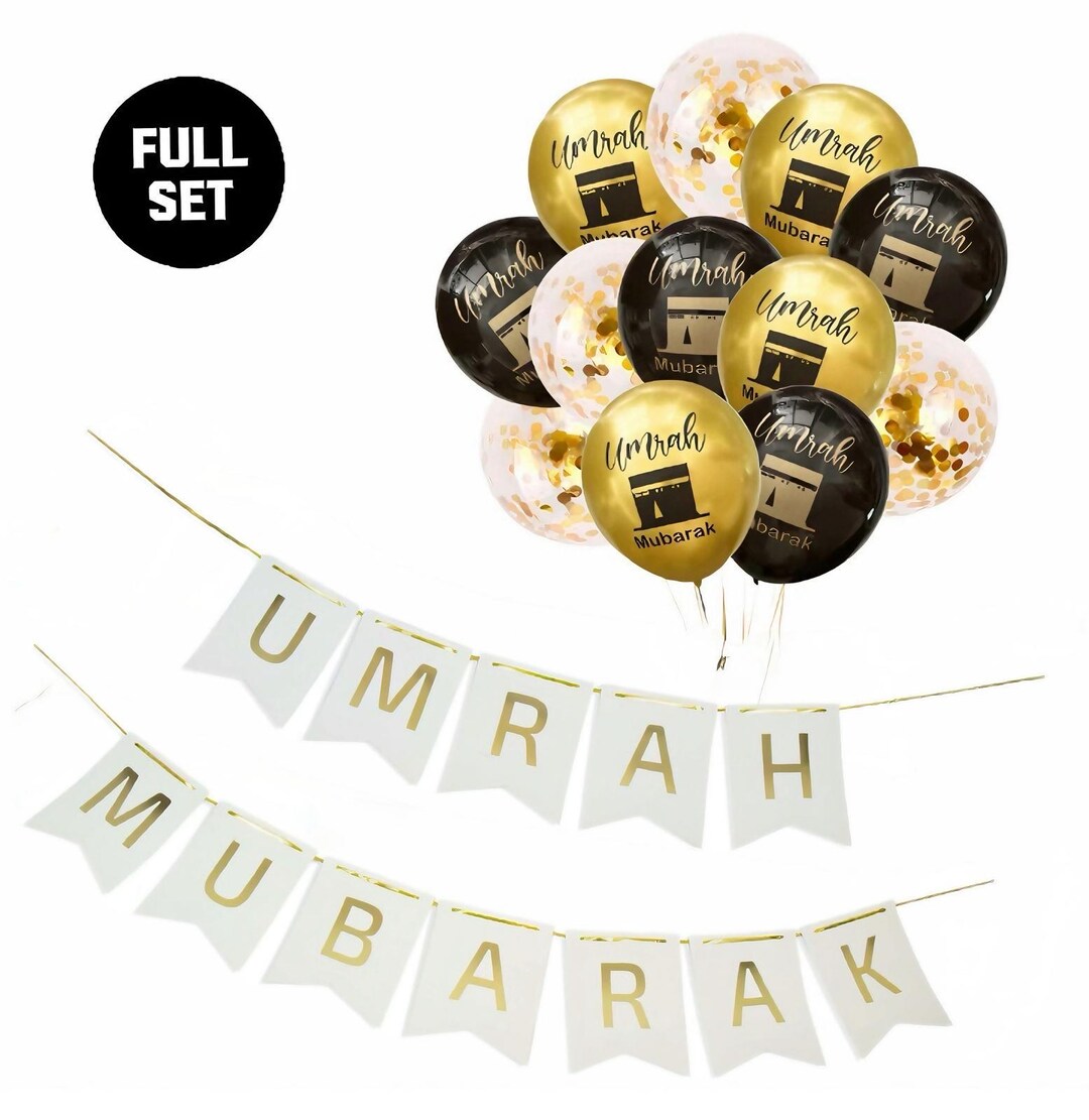 Umrah Mubarak Balloons & Banner: Celebration Party Decor - Etsy UK