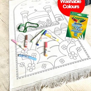Children’s Kids Colour in Prayer Mat | DIY | Creative | Islamic | Gift ...