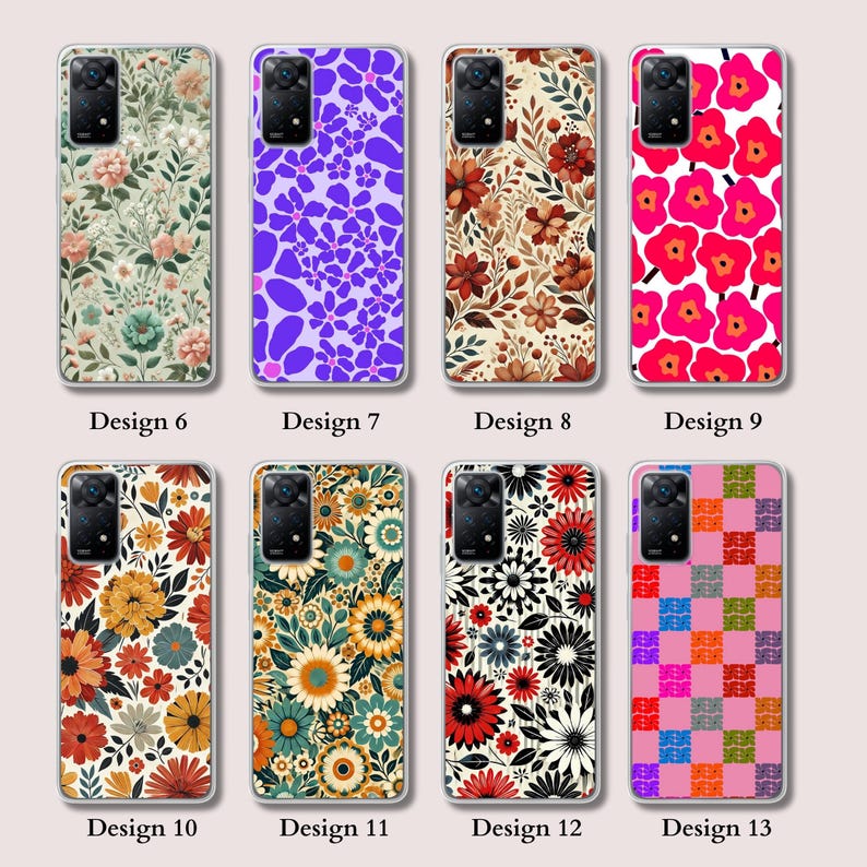 Retro Boho Floral Phone Case for Xiaomi & Poco | Soft Cover for Redmi ...
