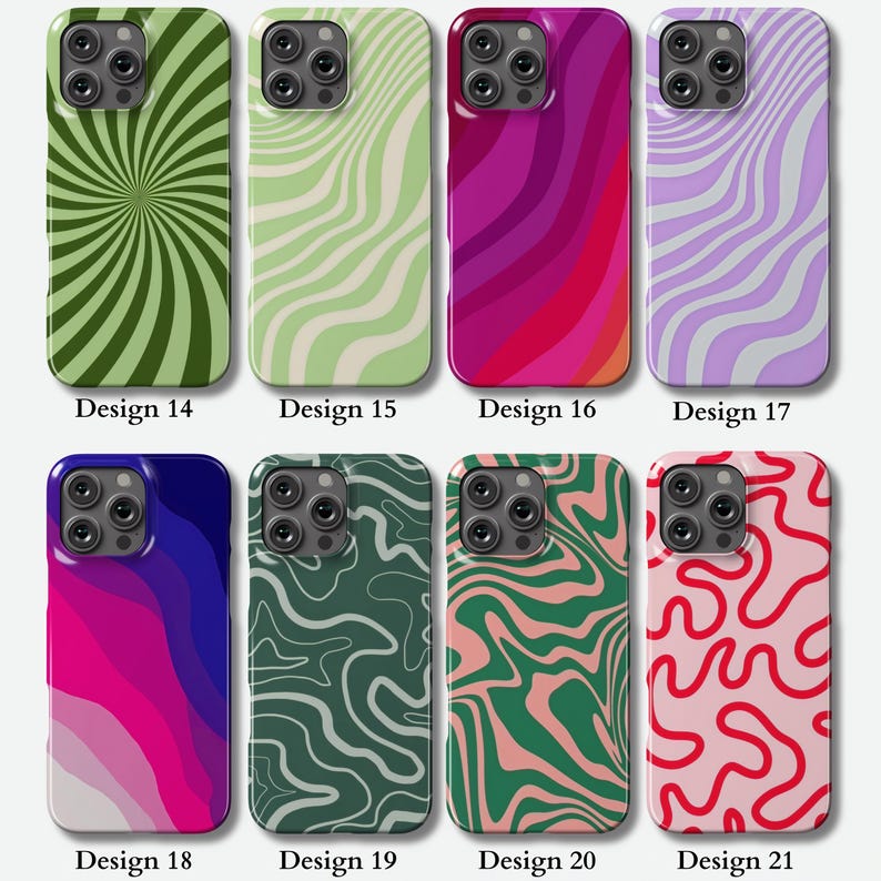 Abstract Colorful Wavy iPhone Case | Fits iPhone 17, 16e, 15 Plus, 14 ...