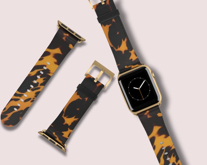 Monogram Tortoise Shell Apple Watch Band for All Series 40mm 41mm 42mm ...