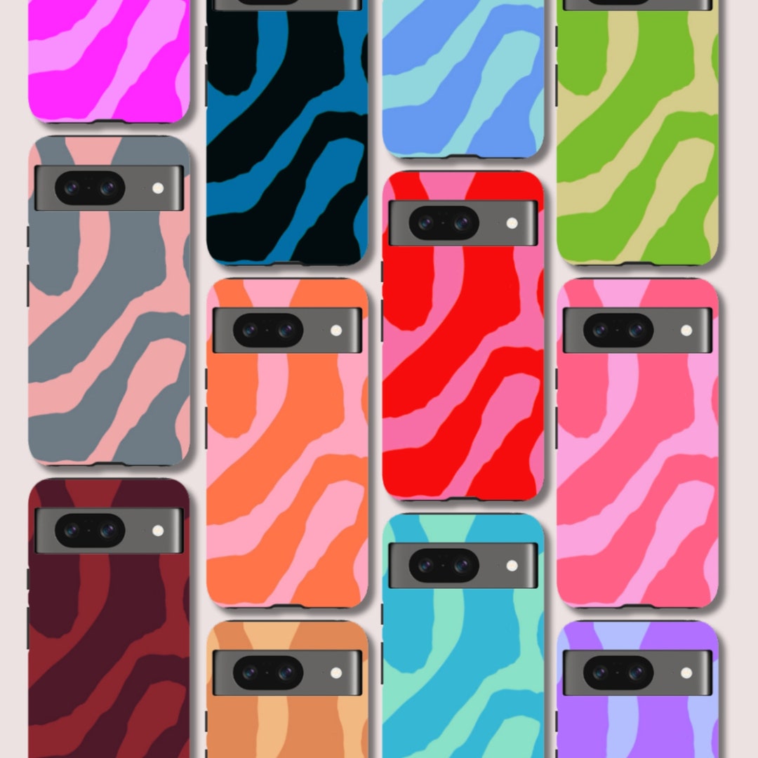 Wavy Retro Google Pixel 8 Pro Phone Case. Abstract Swirl Pattern Pixel ...