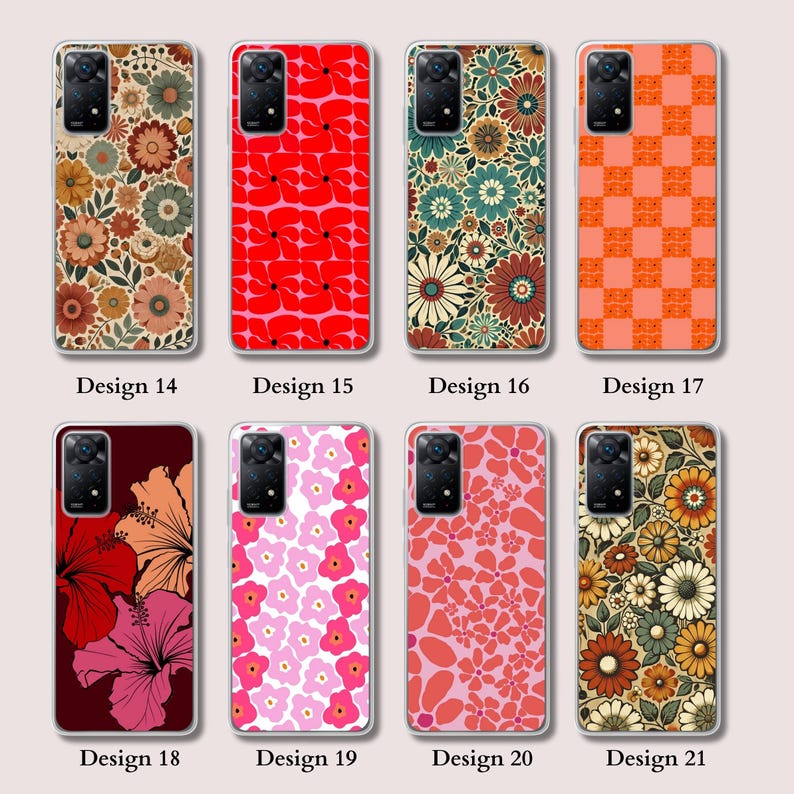 Retro Boho Floral Phone Case for Xiaomi & Poco | Soft Cover for Redmi ...