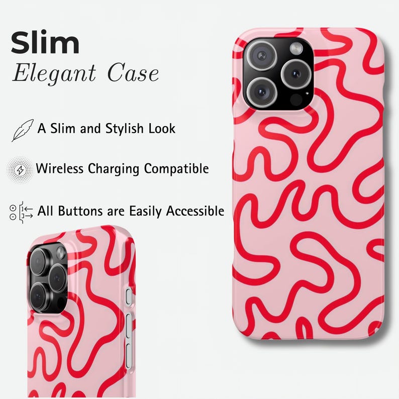 Abstract Colorful Wavy iPhone Case | Fits iPhone 17, 16e, 15 Plus, 14 ...