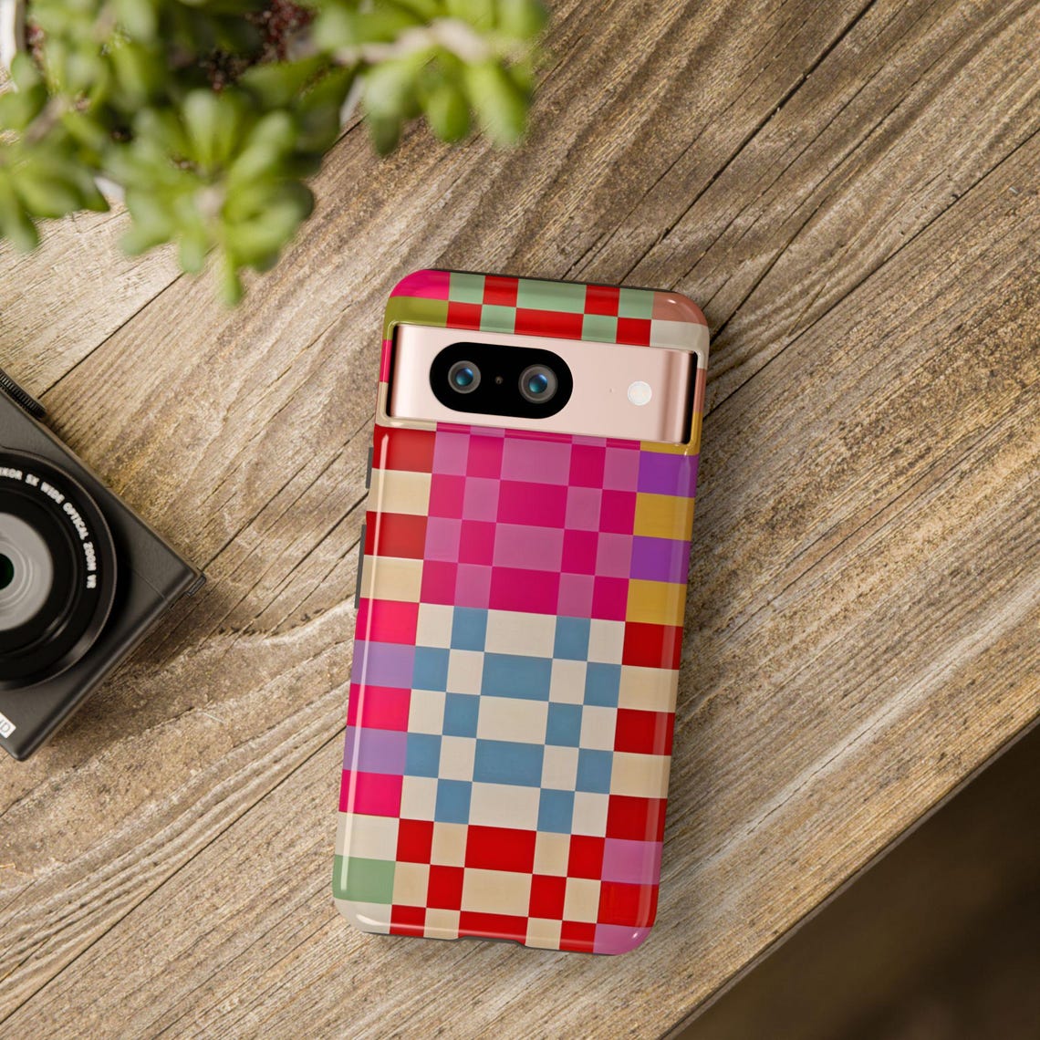 Colorful Checkered Pixel Case for 10 Pro XL, 9a, 8 Pro, 7 | Durable ...