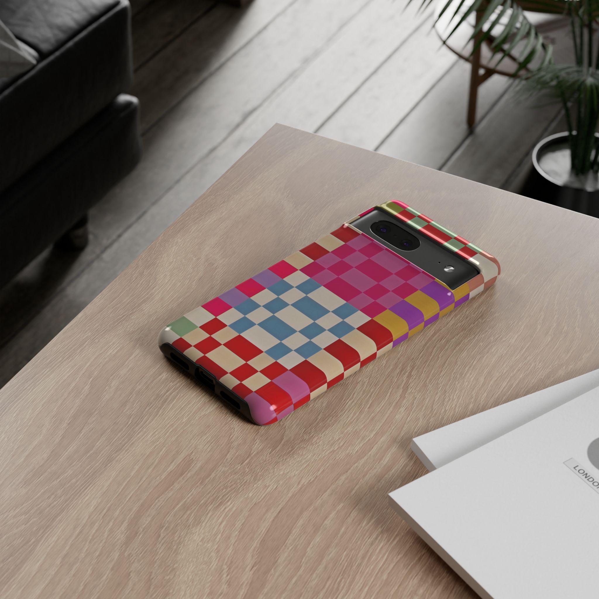 Colorful Checkered Pixel Case for 10 Pro XL, 9a, 8 Pro, 7 | Durable ...