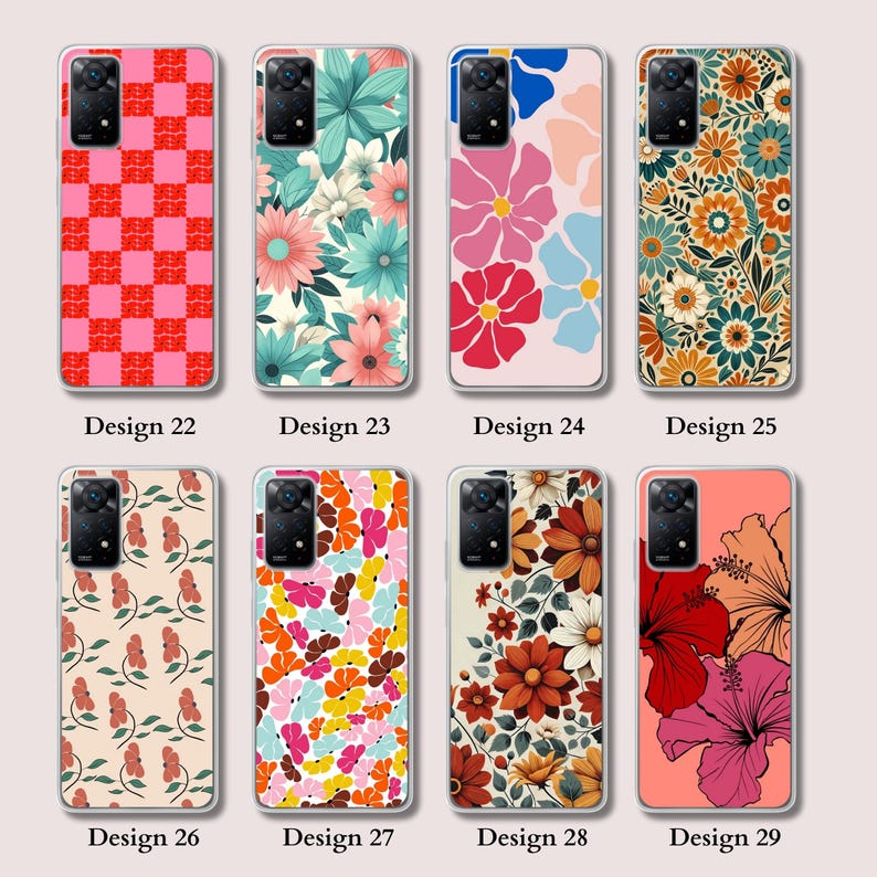 Retro Boho Floral Phone Case for Xiaomi & Poco | Soft Cover for Redmi ...