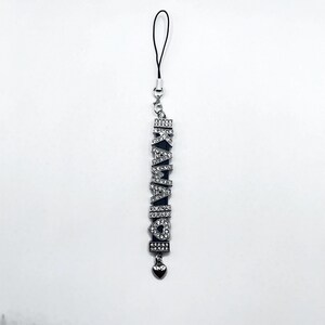 Letter Charm Keychain Strap Sparkle Slide Charm Kawaii Accessories ...